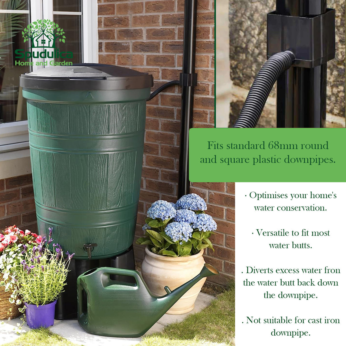 Straight Water Butt Rain Diverter Kit – Spudulica